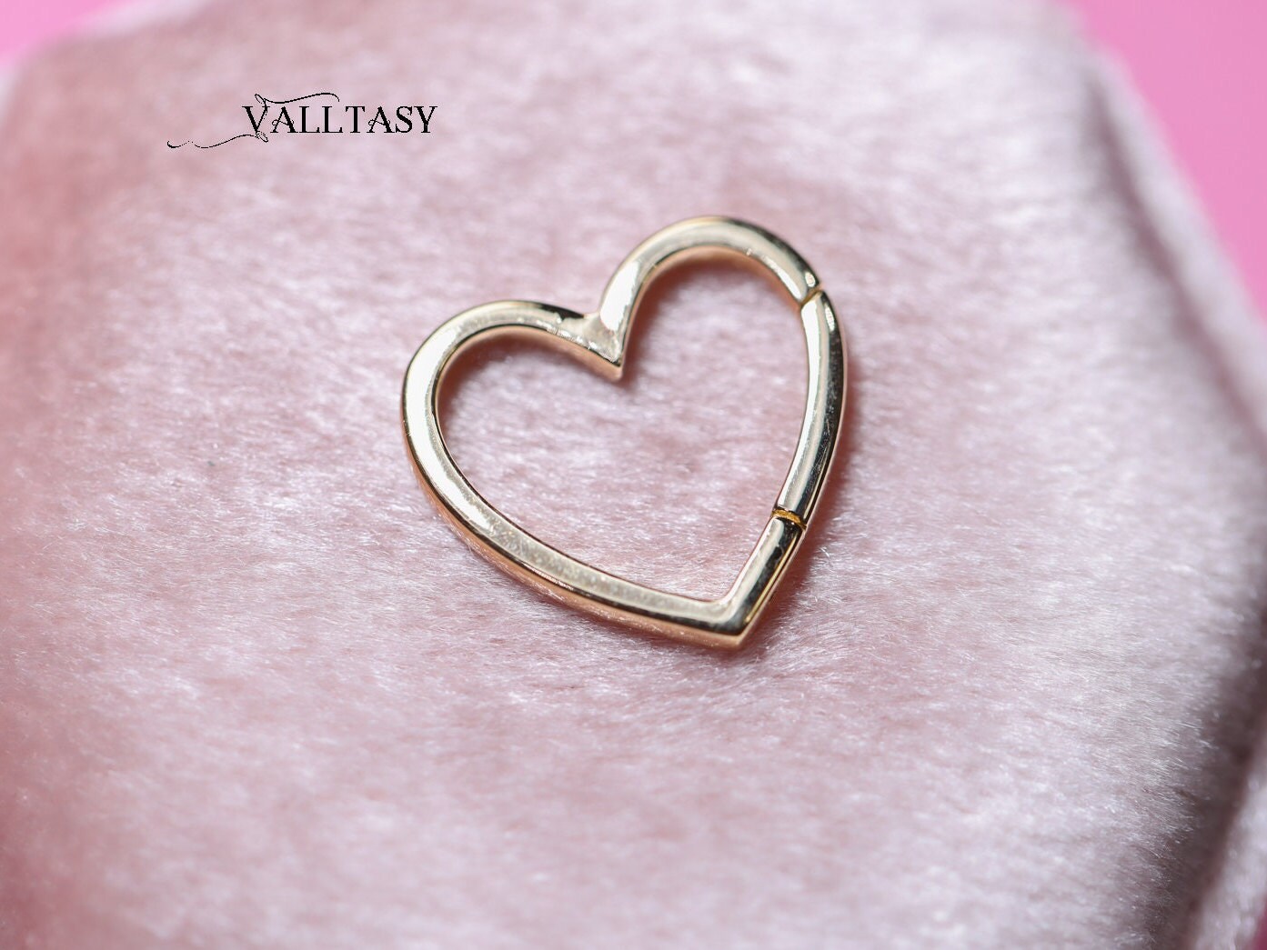 Solid Gold 14K Heart Connector - Valltasy